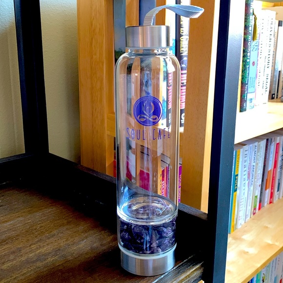 Soul Cafe | Other | Soul Cafe Amethyst Infusing Glass Water Bottle ...